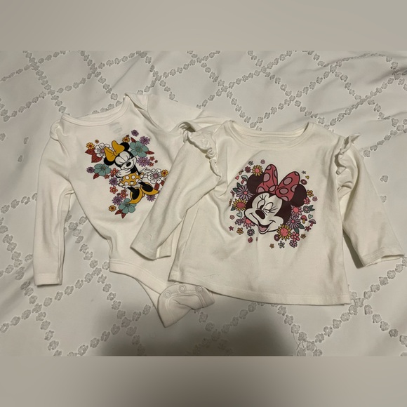 Disney | Shirts & Tops | Disney Minnie Mouse Baby Girl Long Sleeve Tees ...